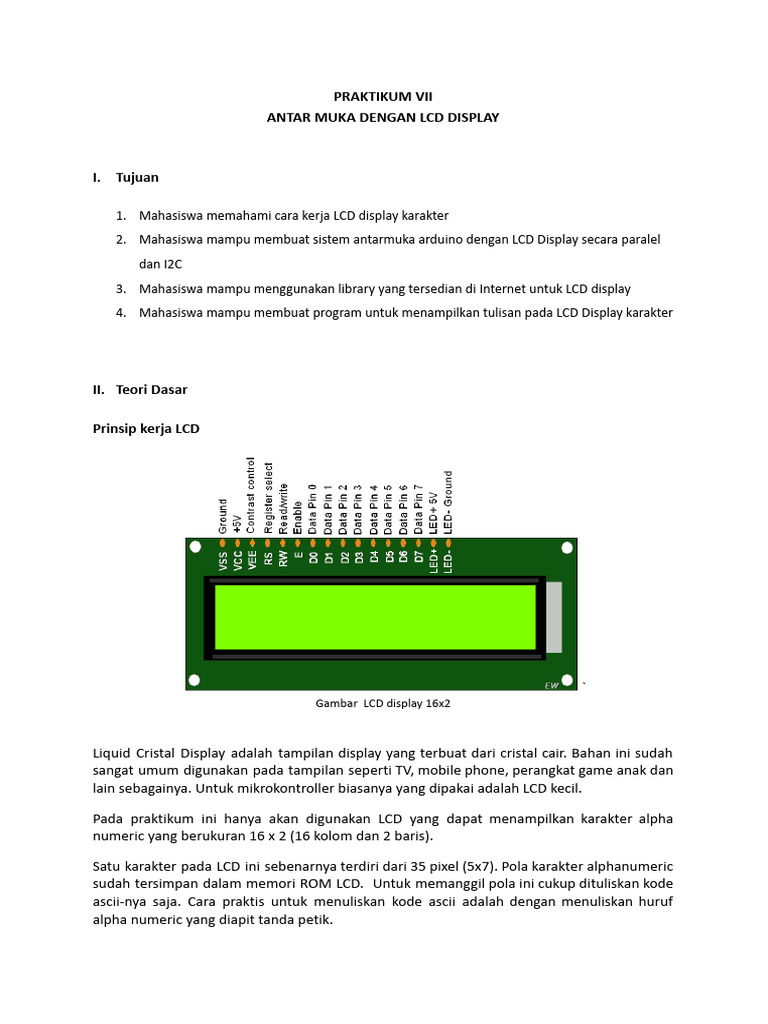 Antarmuka Arduino dengan LCD 16x2 | PDF