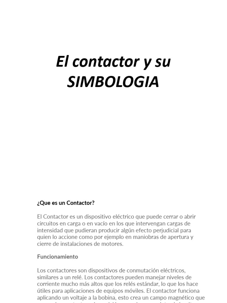 El Contactor y Su Simbologia | PDF