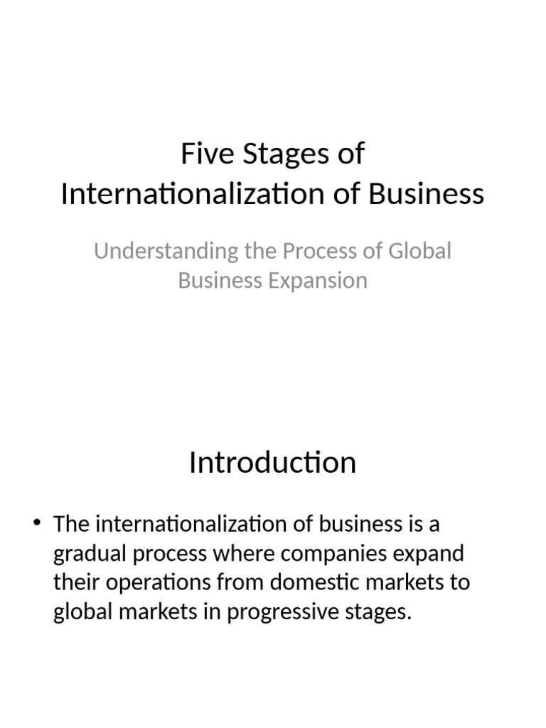 Five Stages of Internationalization | PDF
