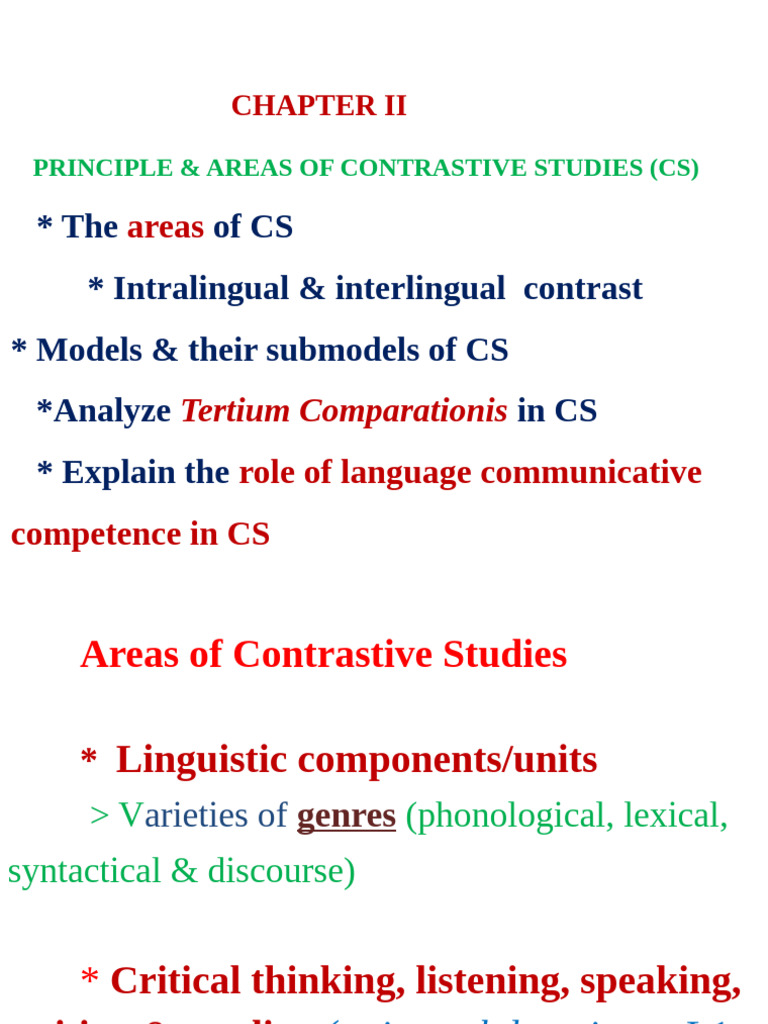 Chapter II. PRINCIPLE & AREAS OF CL | PDF | Second Language | Semantics