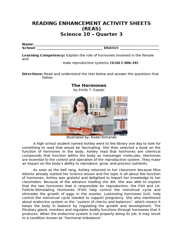 Science 10 - Quarter 3 - Week 1 | PDF | Luteinizing Hormone | Menstrual ...