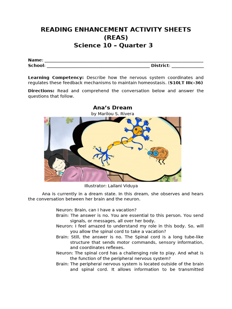 Science 10 - Quarter 3 - Week 3c | PDF | Nervous System | Brain