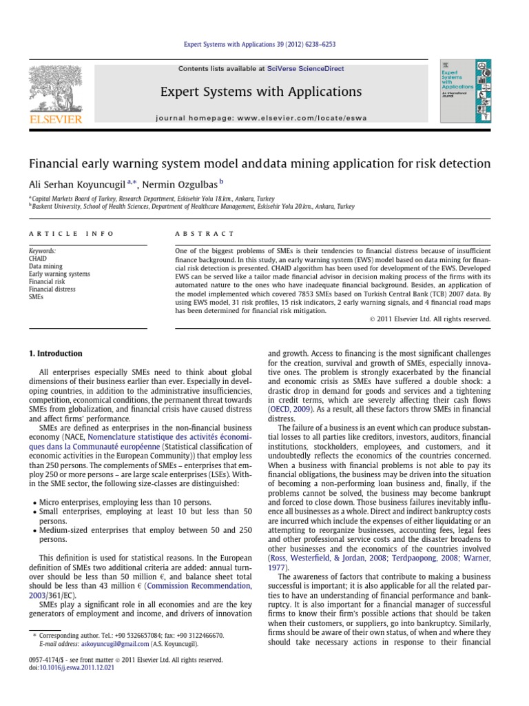 Early Warning System for SME Financial Risk | PDF | Data Mining ...