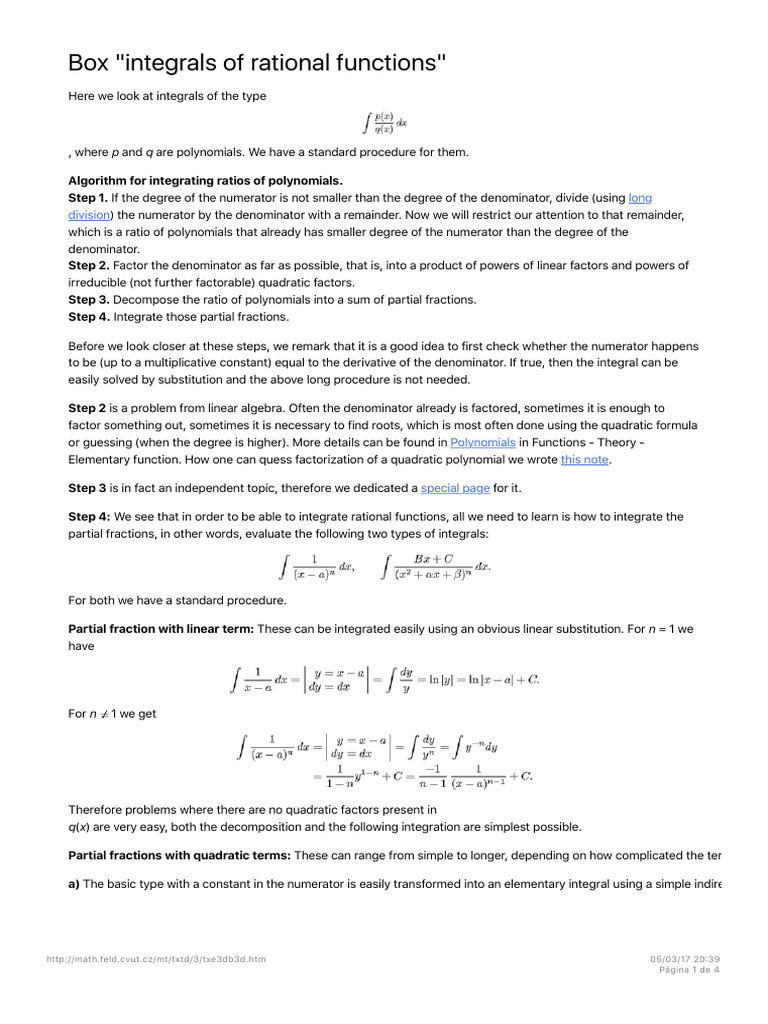Math Tutor - Integral - Methods Survey - Integration Methods 1 | PDF | Factorization | Polynomial