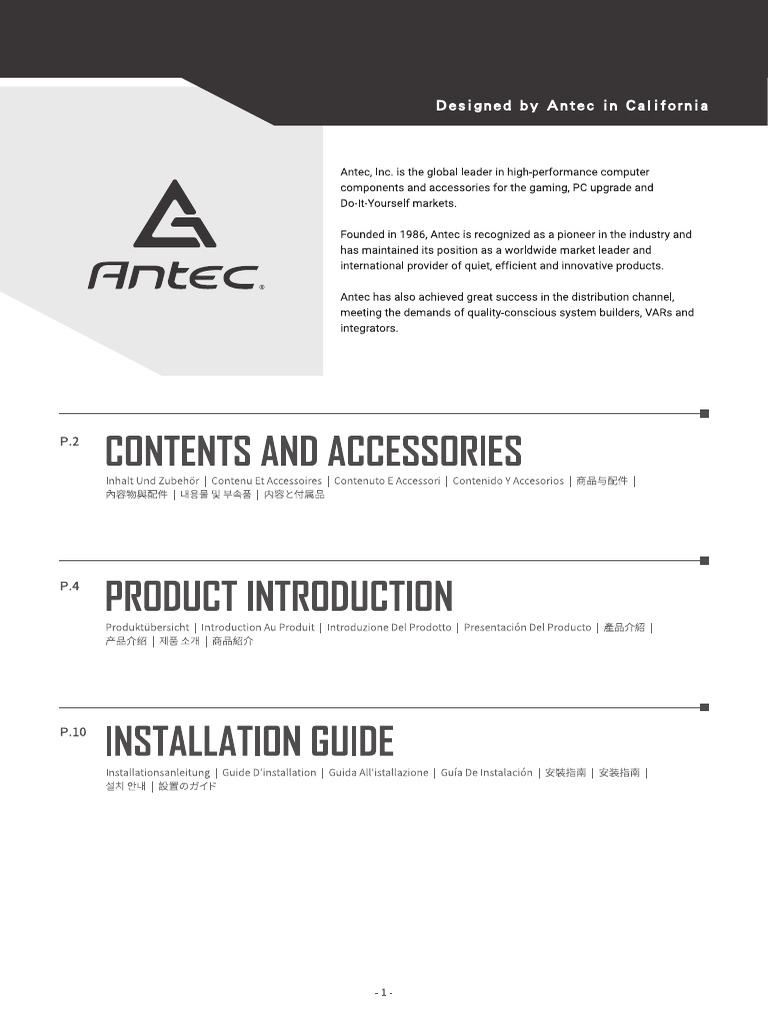Case-Antec C8 ARGB Manual 240516 Compressed | PDF