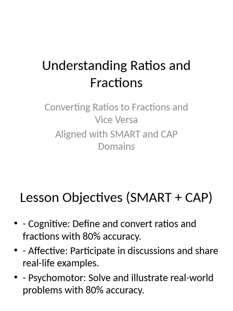 Ratios and Fractions Presentation | PDF