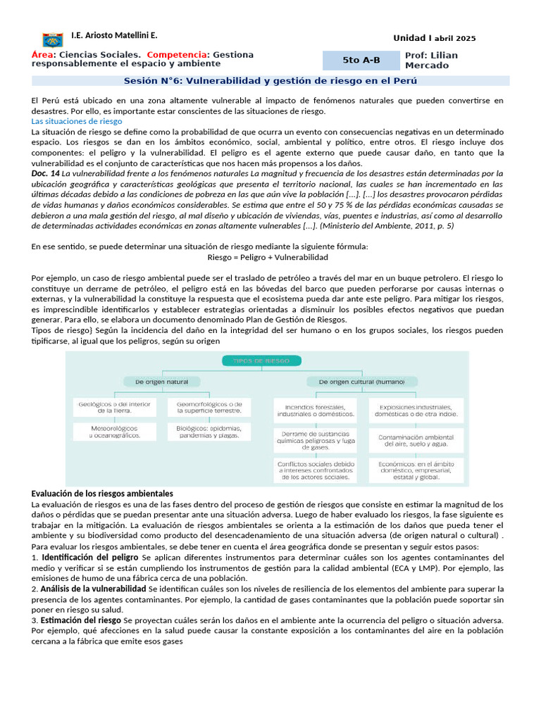 Fuente CS 5to U1-S6 | PDF | Riesgo | Contaminación