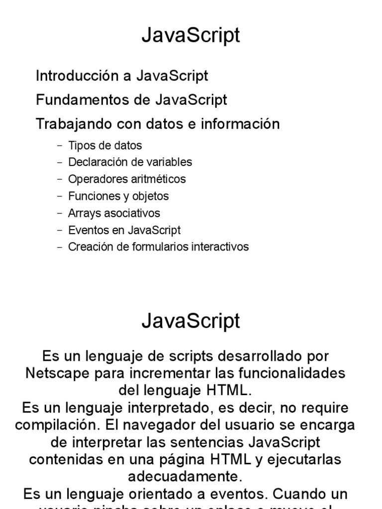 Javascript Pdf Script Java Variable Informática 