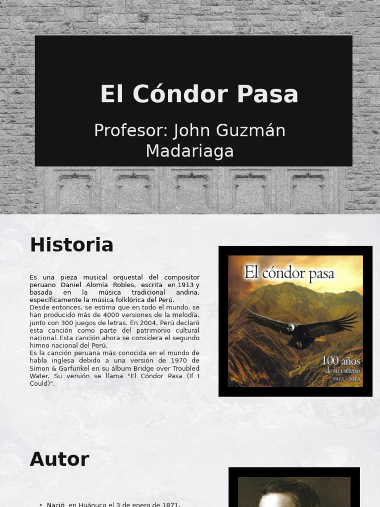El Cóndor Pasa: Historia y Autor | PDF