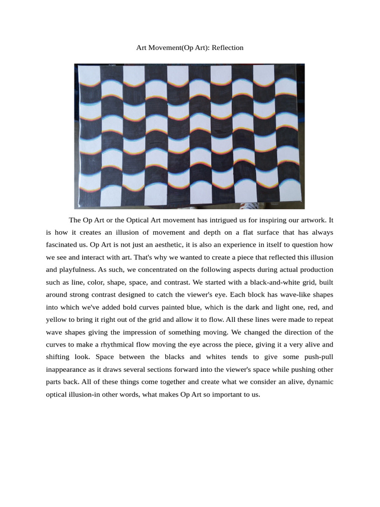 Art Movement Reflection Op Art | PDF