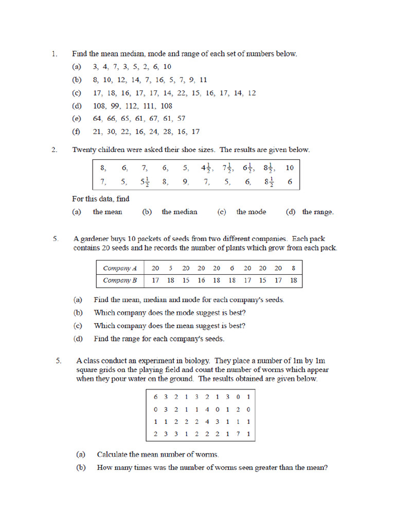 Mean Median Test | PDF