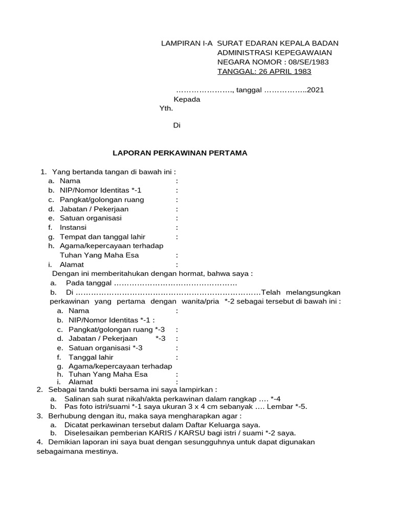 Laporan Perkwainan Pertama Dan Perkawinan Janda Atau Duda | PDF