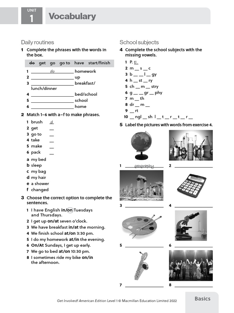 7a Vocabulary | PDF