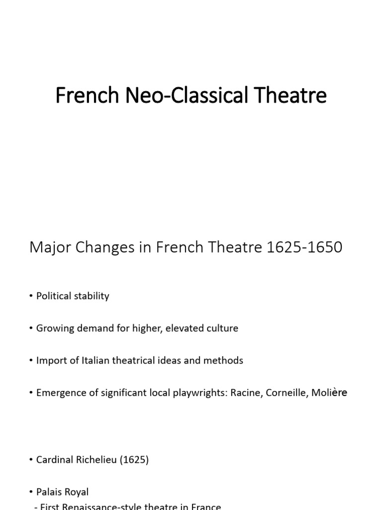 French Neo-Classical Theatre Overview | PDF