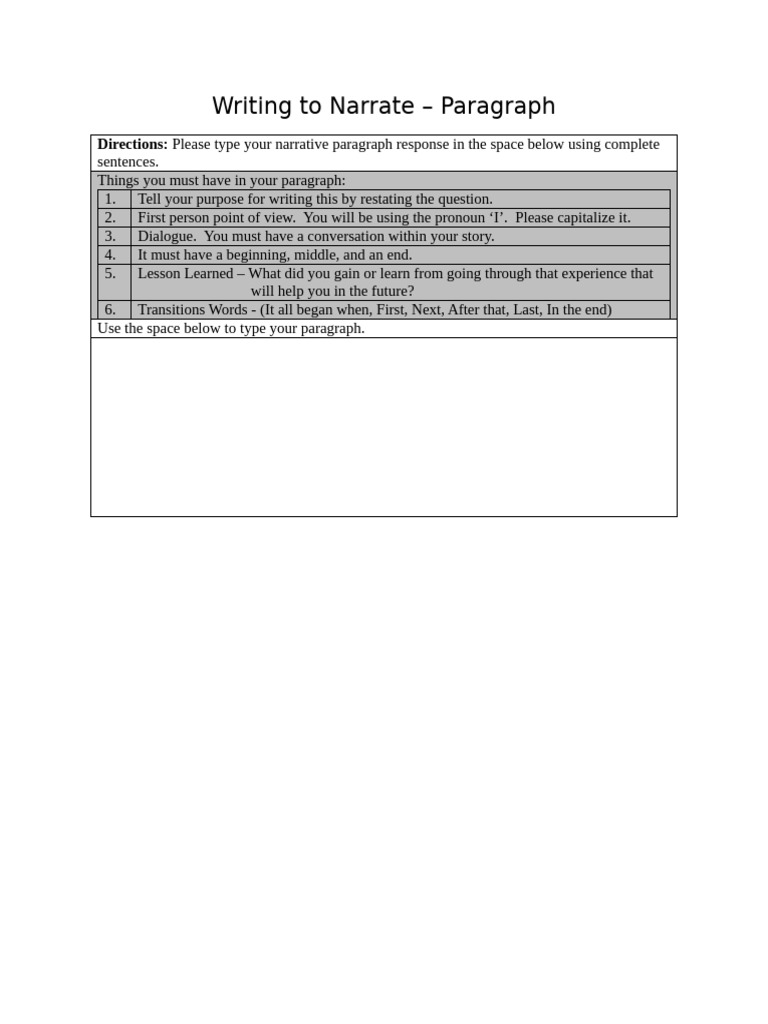 Narrative Essay | PDF