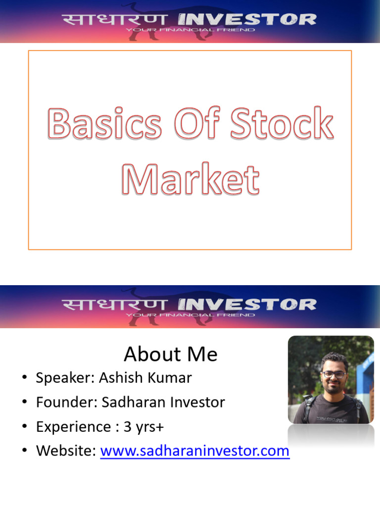 Basics Of Stock Market webinar | PDF | Stock Market | Stocks