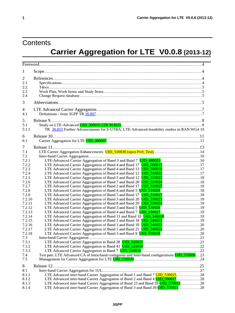 Carrier Aggregation for LTE V0.0.8 (2013-12) | PDF | Duplex (Telecommunications) | Radio ...
