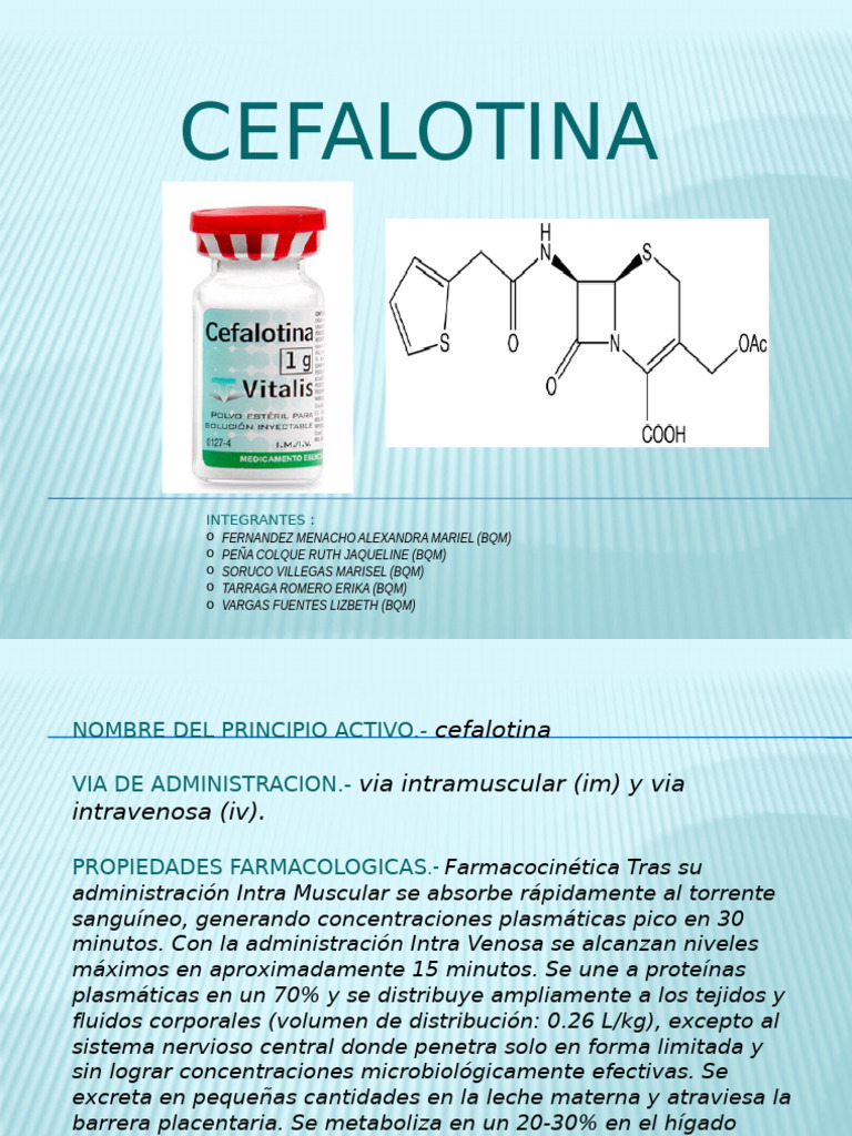 Cefalotina | PDF | Farmacocinética | Drogas