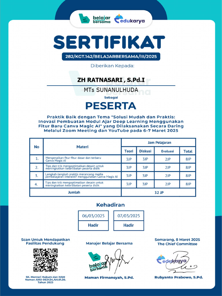 Belajar-Bersama - 2025 ZH SERTI | PDF