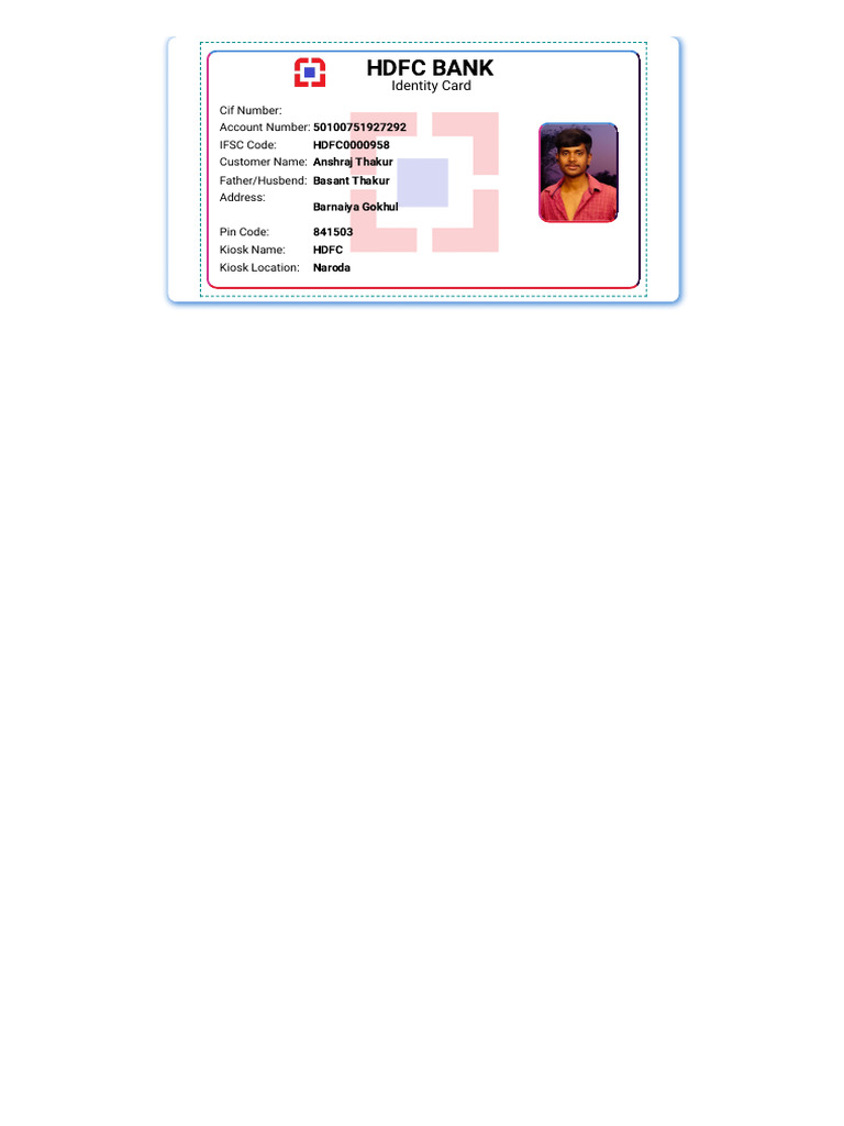 HDFC Identity Card - Advance Tool | PDF