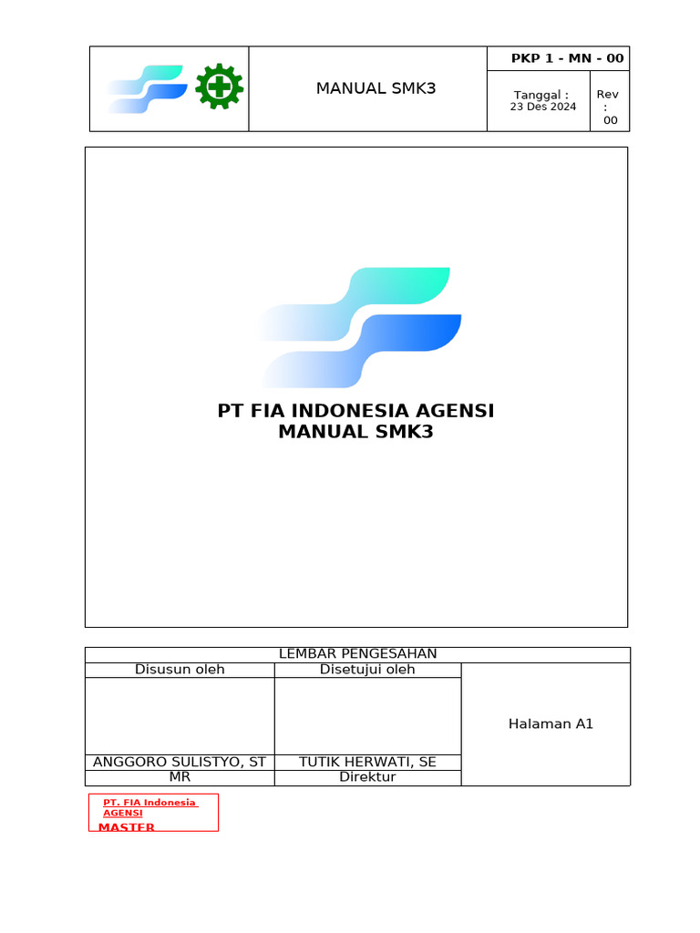 Manual SMK3 PT FIA Indonesia | PDF