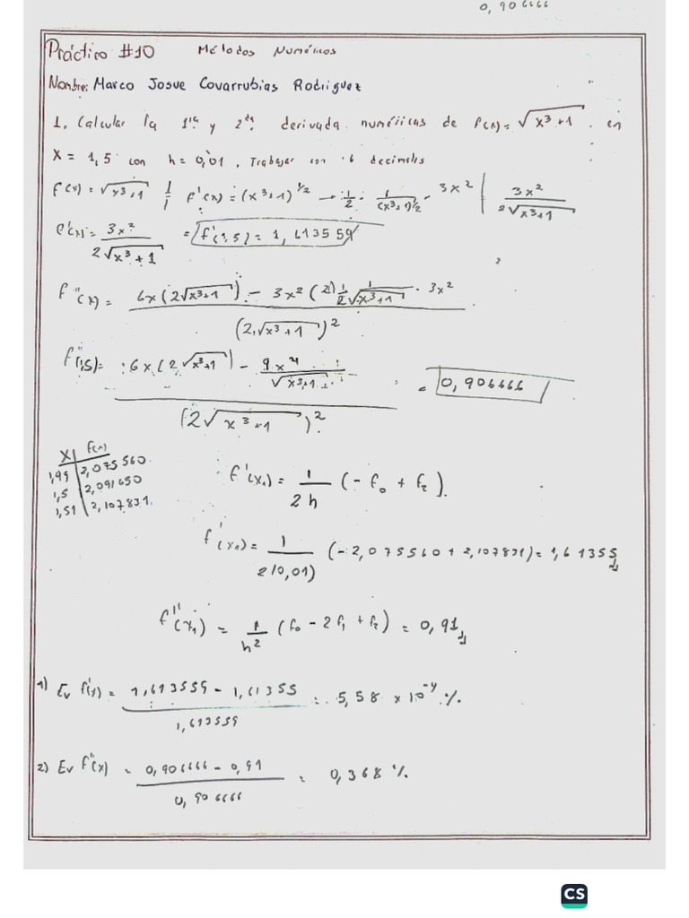 Práctico 10 Metodos Numéricos | PDF