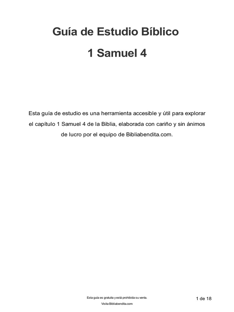 Estudio de 1 Samuel 4: Derrota de Israel | PDF | Arca de la Alianza ...