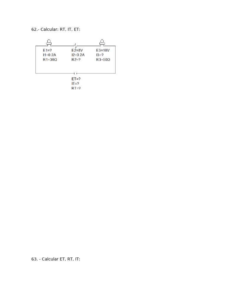 Ejercicios 62-74 | PDF | Resistor | Ingenieria Eléctrica