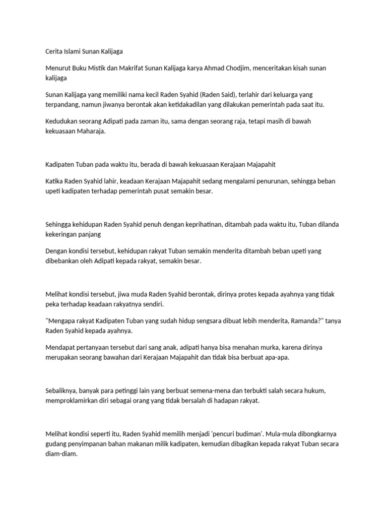 Cerita Islami Sunan kalijaga-WPS Office | PDF