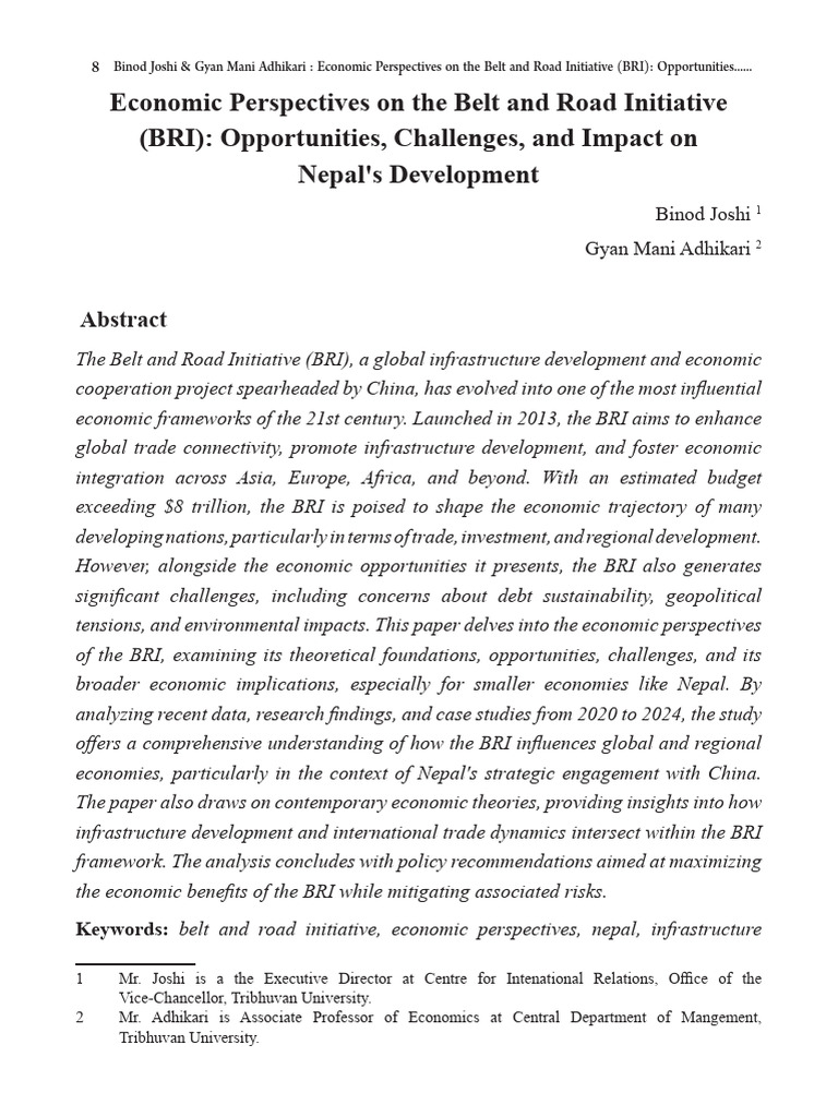 Economic Perspectives On The Belt and Road Initiative | PDF ...