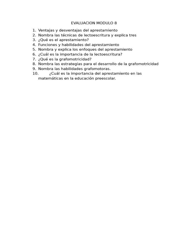 Evaluacion Modulo 8 | PDF