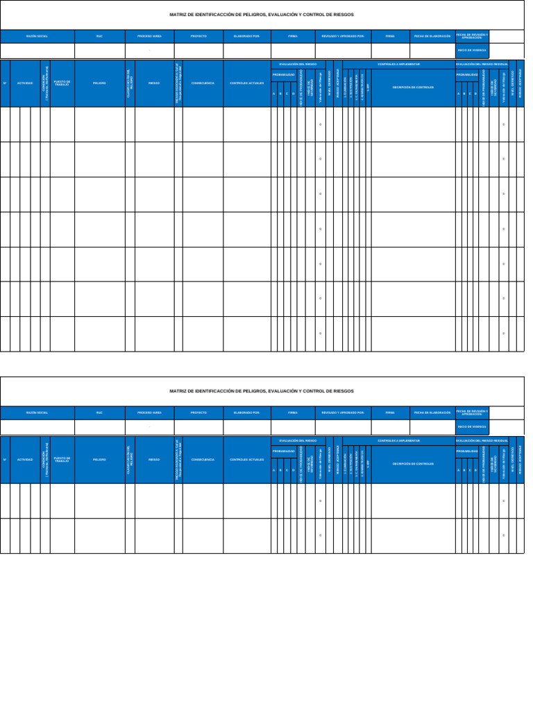 Formato Matriz Iperc | PDF | Riesgo