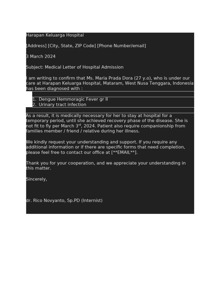 Surat Ket Maria Prada | PDF