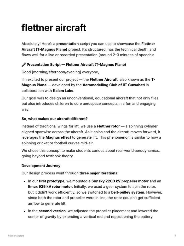 Flettner Aircraft | PDF | Aircraft | Lift (Force)