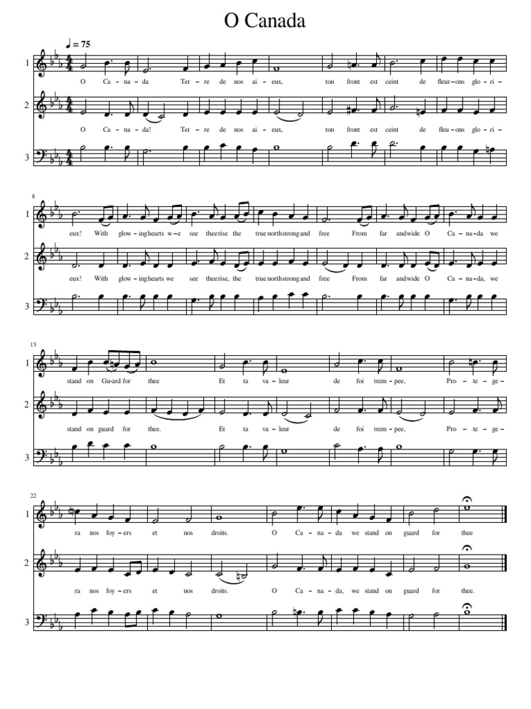 O Canada: National Anthem Lyrics | PDF | Canadian Anthems | Patriotic Songs