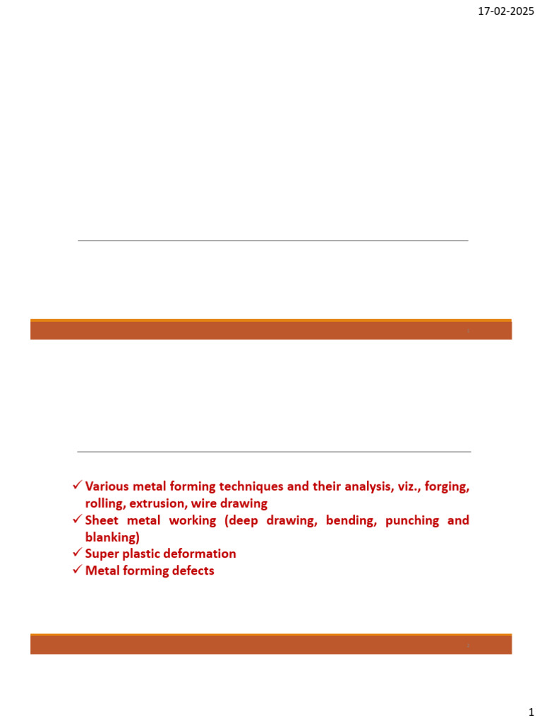 Module 3 Metal Forming - A | PDF | Deformation (Engineering) | Yield (Engineering)