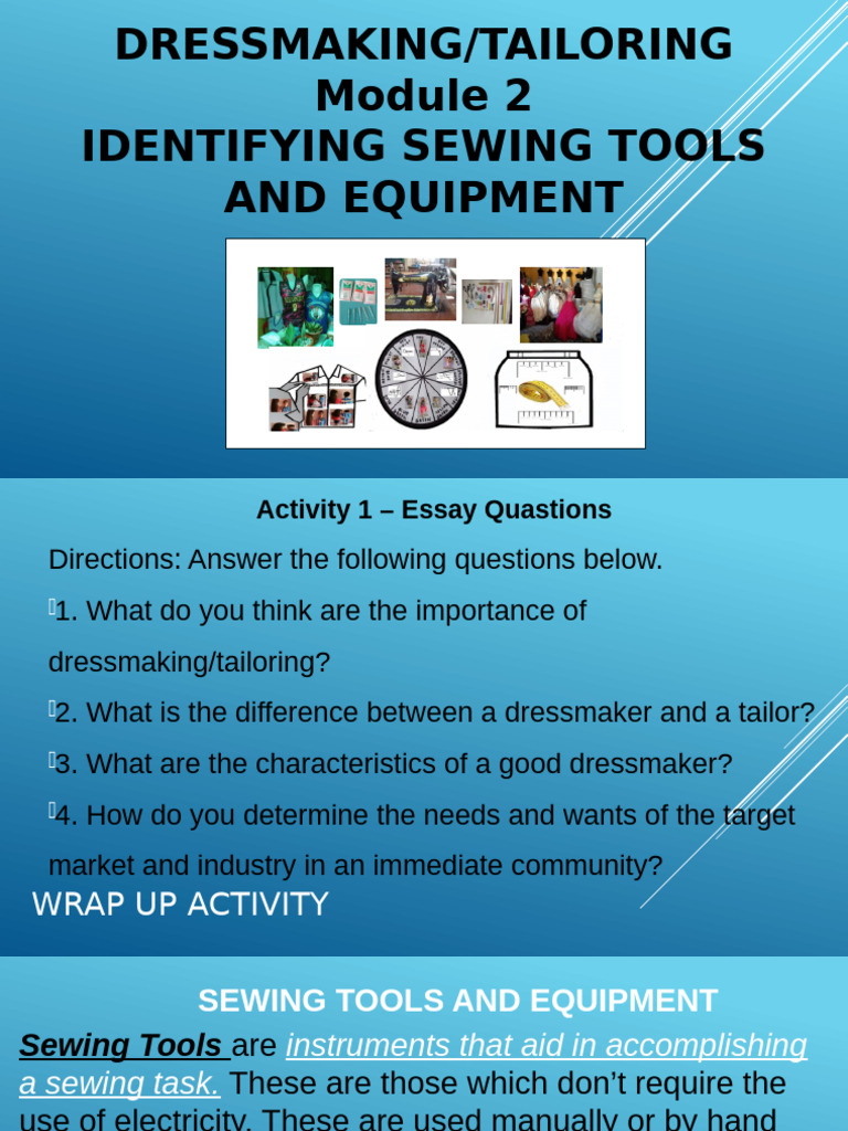 TLE 7 LESSON Module 2 | PDF | Sewing | Seam (Sewing)