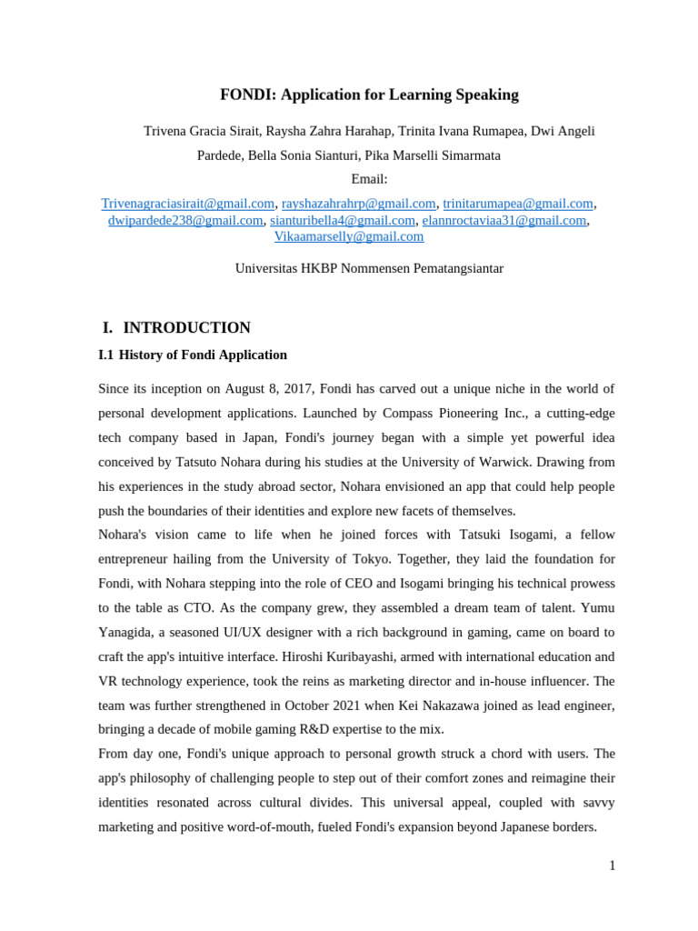 Fondi: Innovative Language Learning App | PDF | Learning | Virtual World