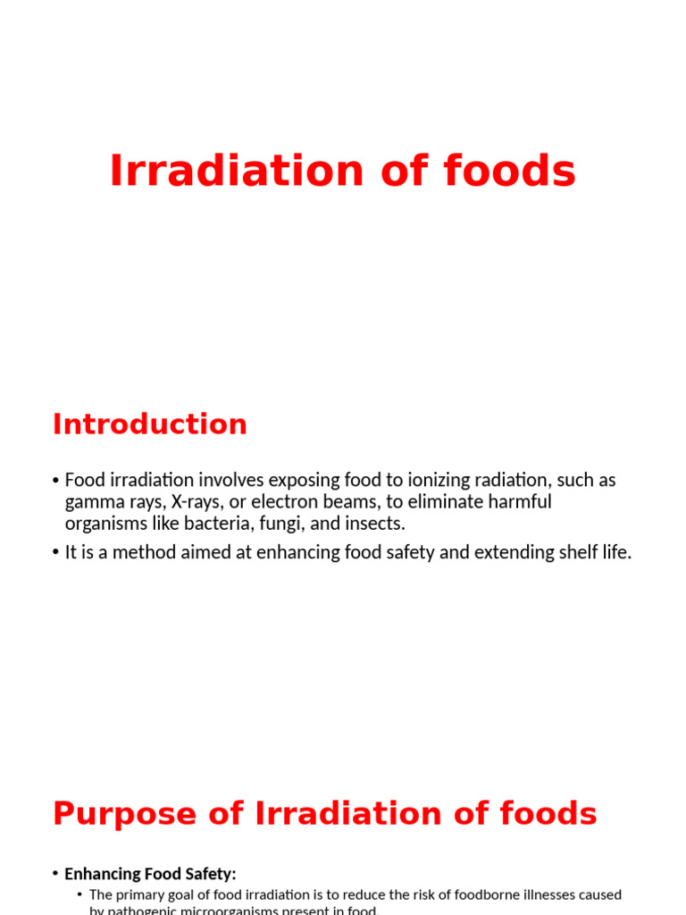 Irradiation of Foods | PDF | Food Preservation | Foodborne Illness