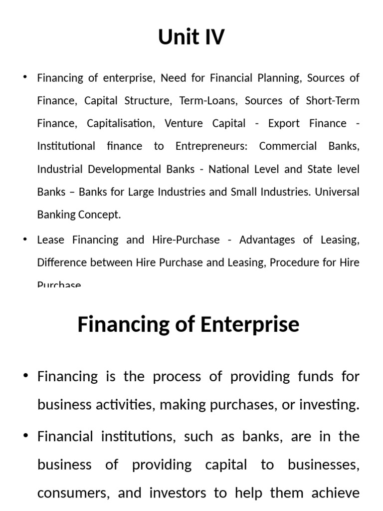Unit IV - Entrepreneurship Allied | PDF | Loans | Stocks
