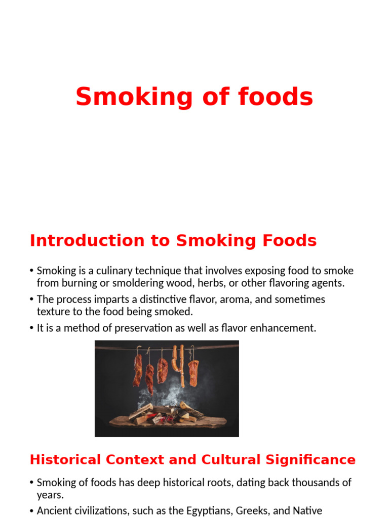 Smoking of Foods | PDF | Smoking (Cooking) | Curing (Food Preservation)