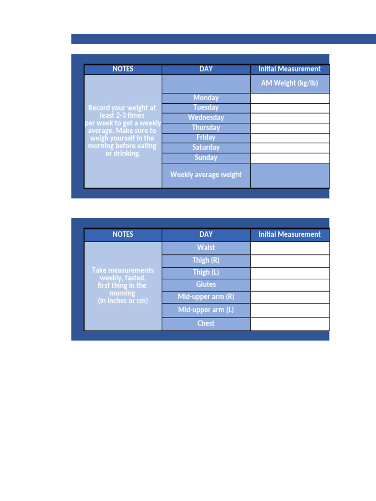 Body Measurement and Weight Tracker | PDF