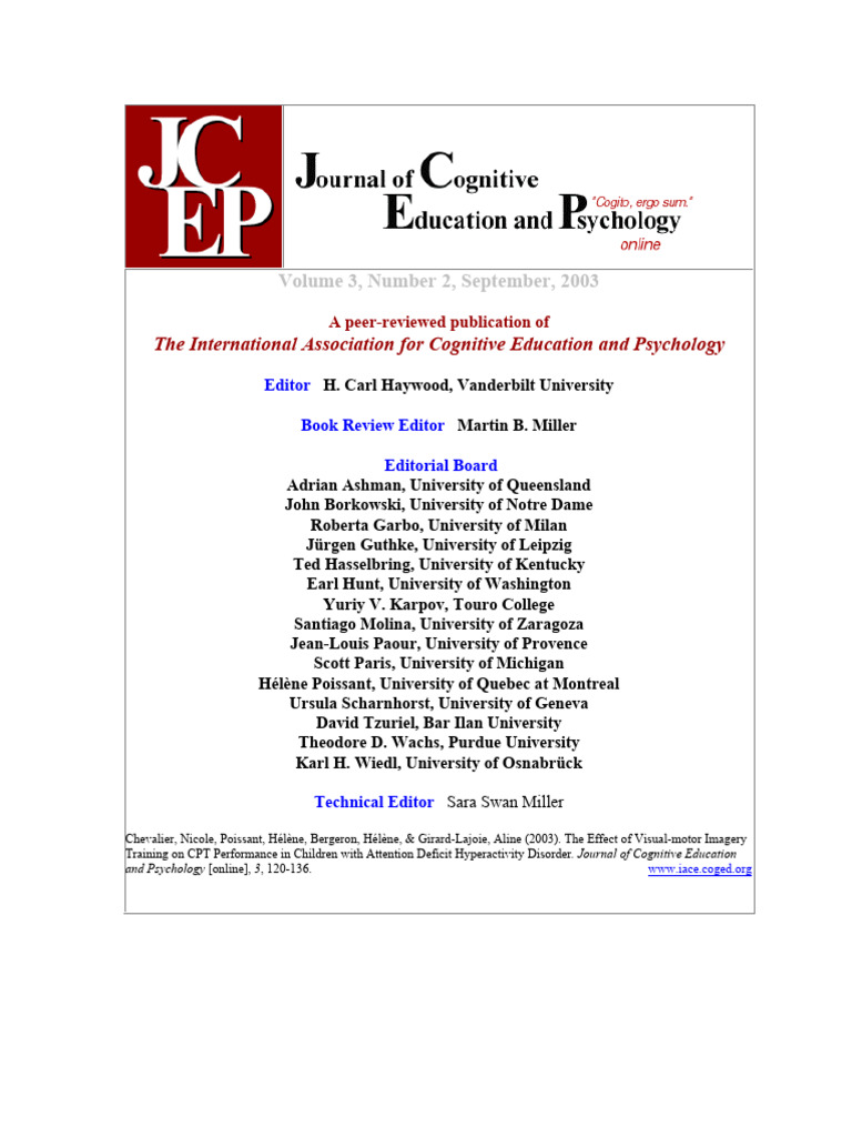 The Effect of Visual Motor Imagery Train | PDF | Attention Deficit ...