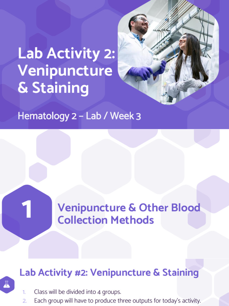 WEEK 3 LAB Venipuncture, Smear Preparation & Staining | PDF | Medical ...
