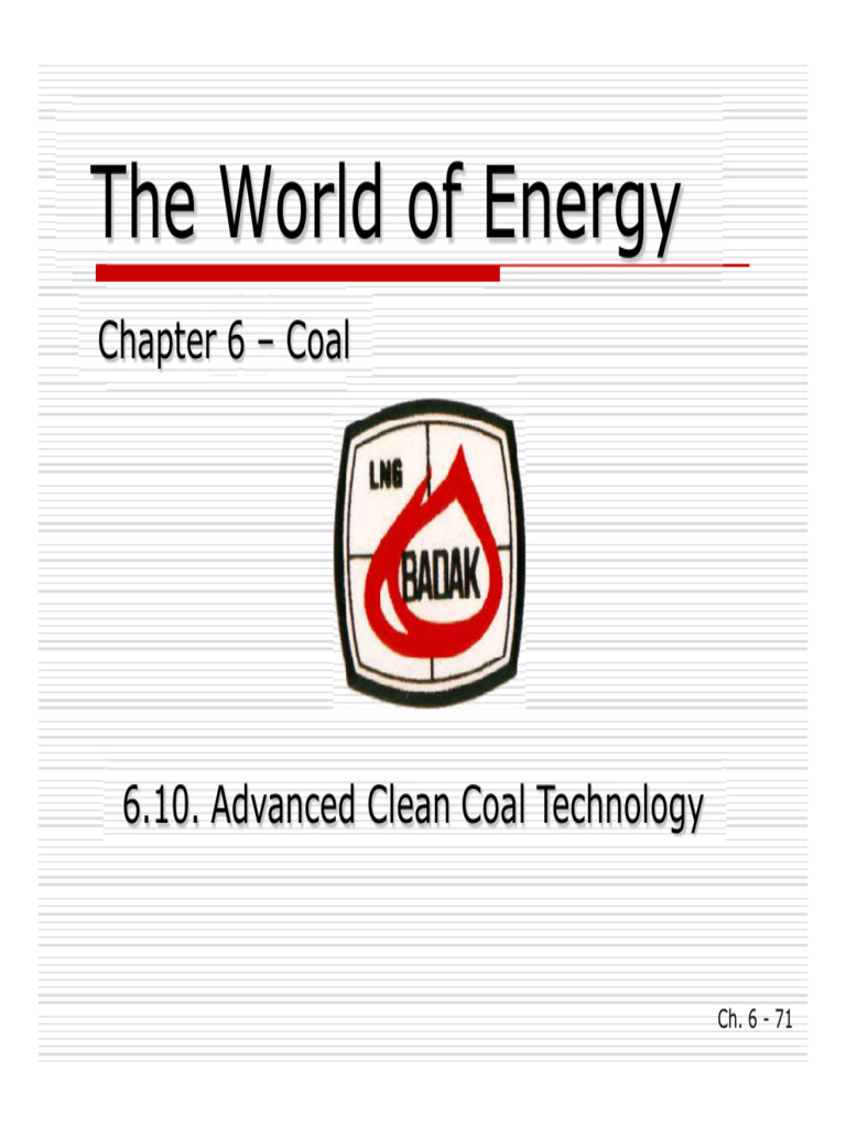 06J Advance Clean Coal Technology | PDF | Gasification | Coal