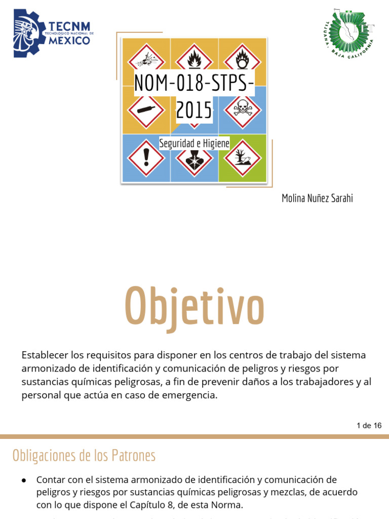 Nom 018 STPS 2015 | PDF | Toxicidad | Química