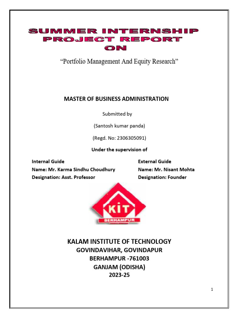 Portfolio Management & Equity Research | PDF | Educational Technology ...