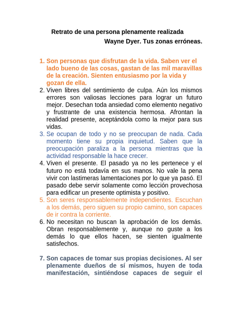 Retrato de una persona plenamente realizada | PDF | Verdad