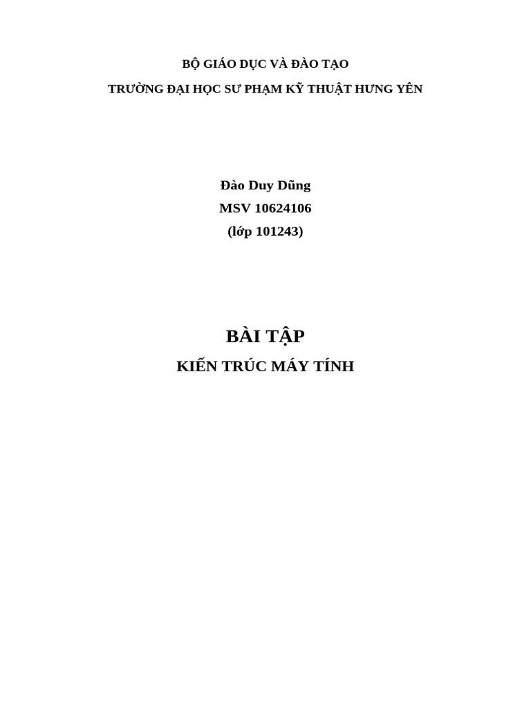 Bai Tap KTMT | PDF