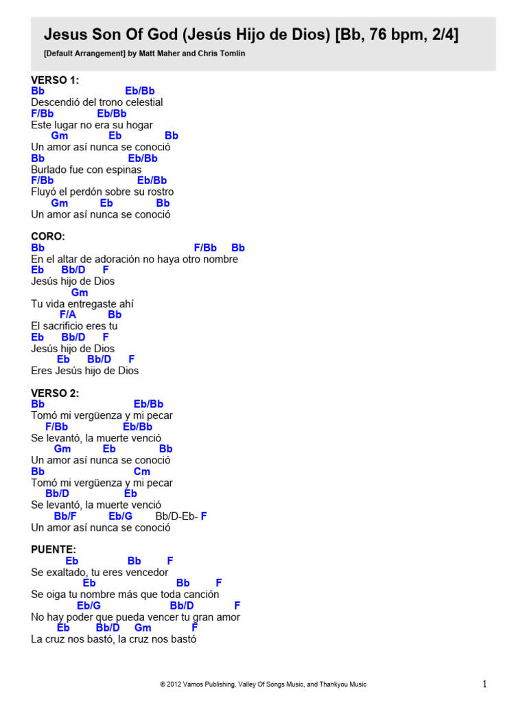 Jesus Son of God (Jesús Hijo de Dios) - BB | PDF